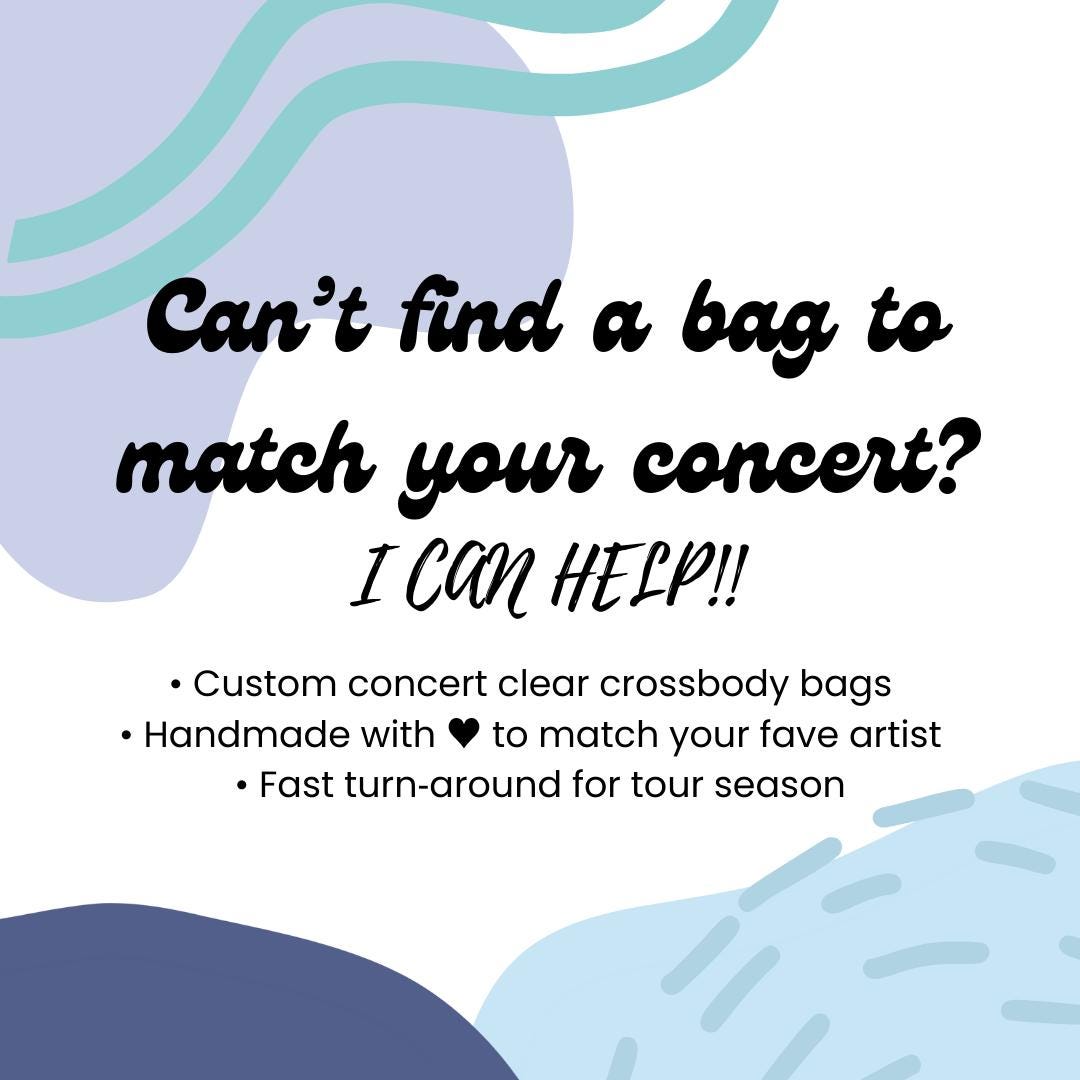 Custom Clear Crossbody Bag: Stadium Approved Concert Festival Bag - Etsy