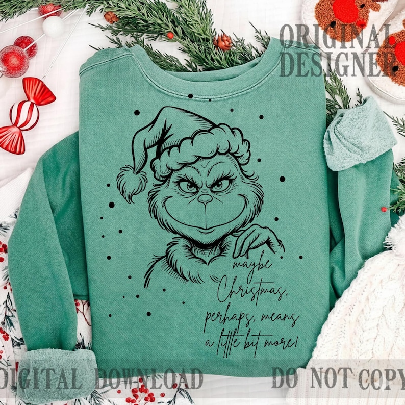 Retro Green Christmas Character SVG PNG | Preppy Christmas 2025 Design ...