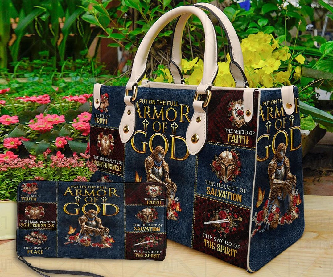 Personalized Christian Armor of God Leather Handbag, Religious ...