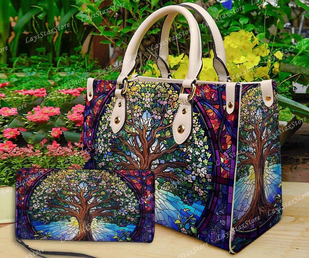 Tree of Life Women Leather Bag Purses, Tree of Life Lover Handbag, Tree ...