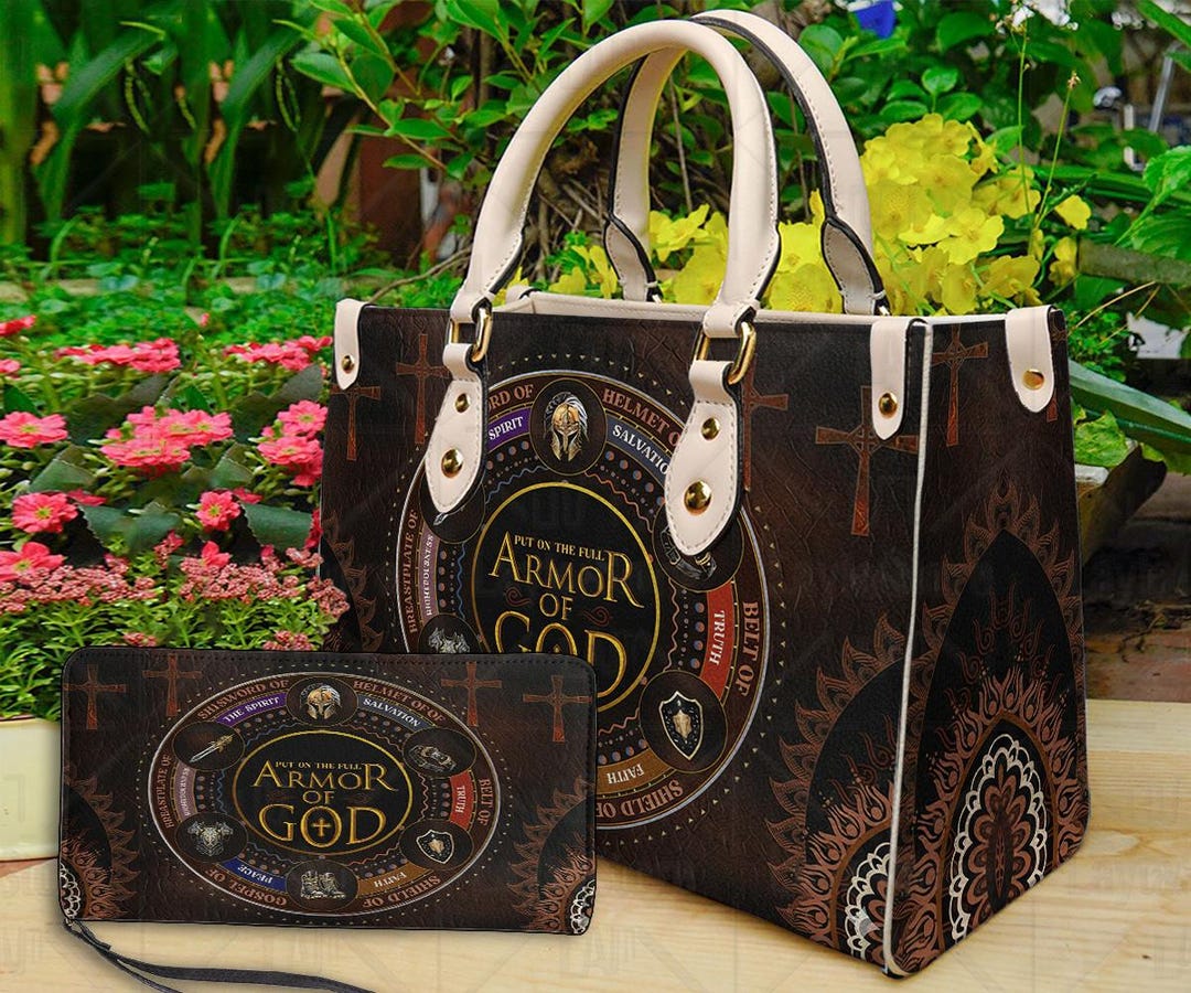 Personalized Christian Armor of God Leather Handbag, Religious ...
