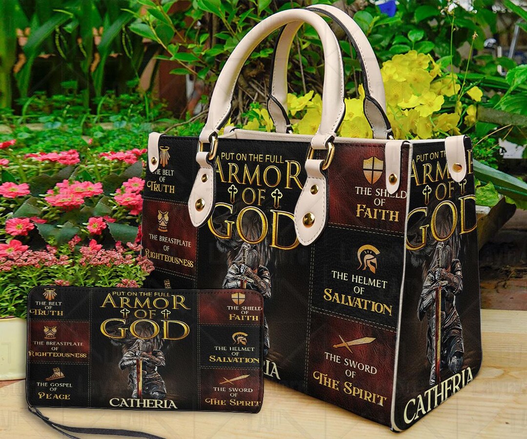 Personalized Christian Armor of God Leather Handbag, Religious ...