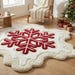 Hand-tufted Wool Snowflake Rug | Red & White Holiday Accent - Etsy