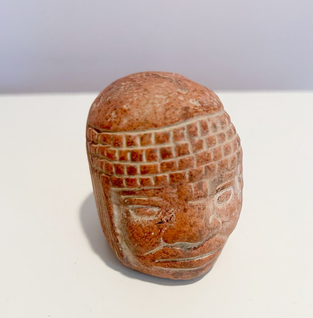 Vintage Mexican Aztec Red Clay Pottery Terracotta Figure Head - Etsy