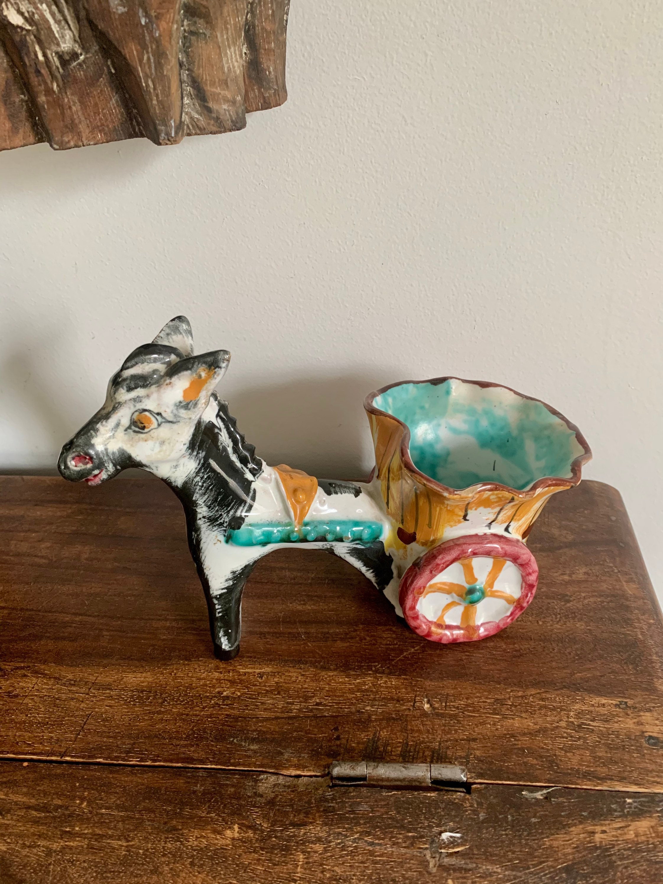 Vintage planter donkey with cart set of 2 Home Décor Indoor Planters ...