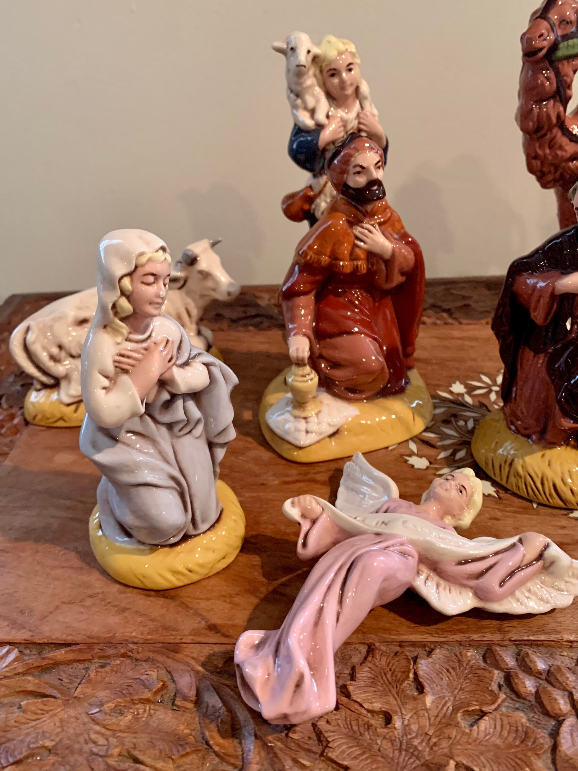 Vintage 1960s Atlantic Mold Ceramic Nativity 13 Piece Set - Etsy