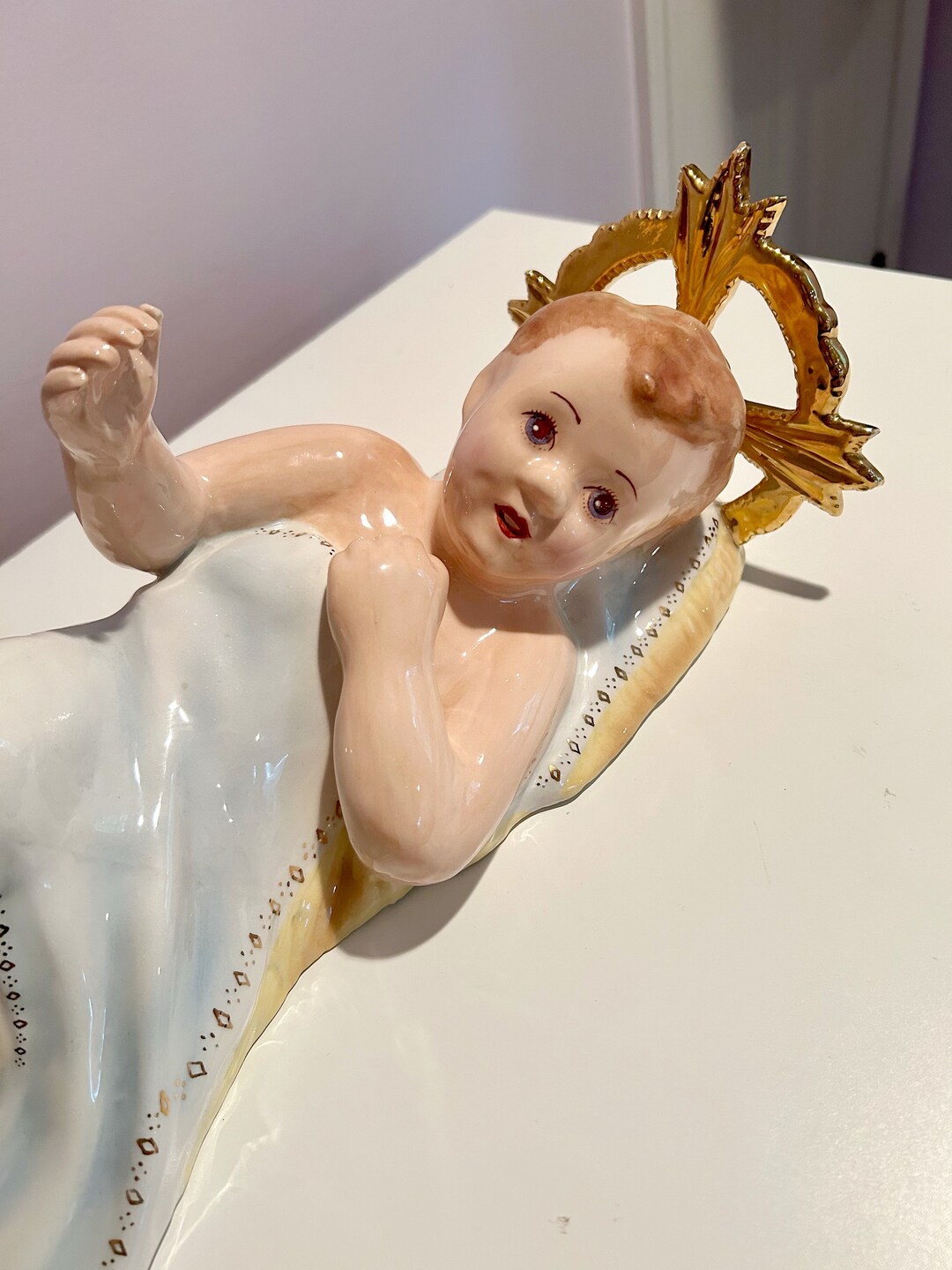 Crowned Infant Jesus, Porcelain Figure, Jesus Statue, Religious Art - Etsy