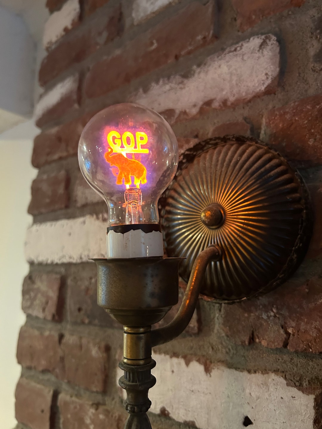 Neon Glow Lightbulb GOP Republic Party Elephant - Etsy