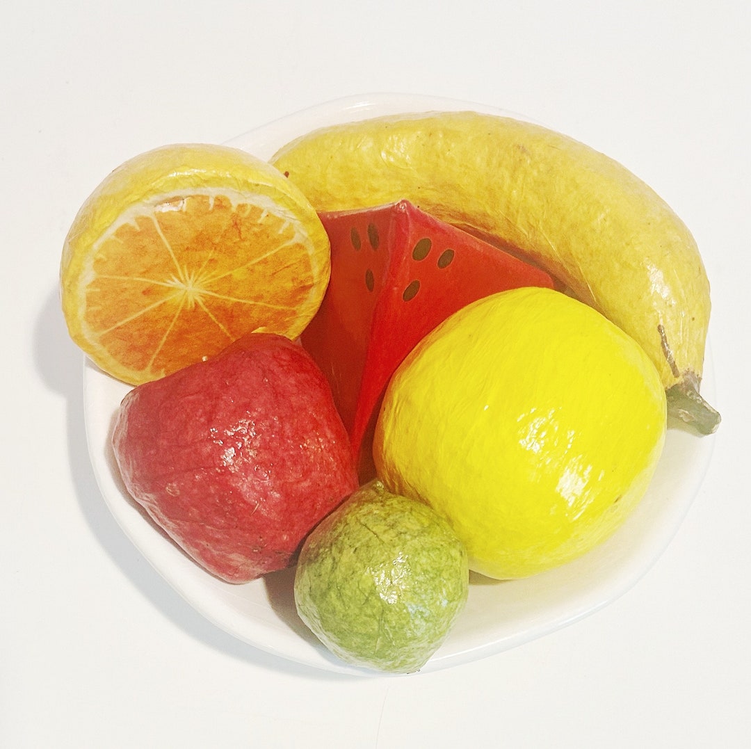 Paper Mache Fruit Set of Six - Etsy