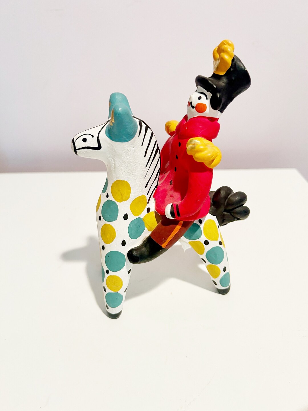 Kargopol Vintage Russian Clay Toy Folkart Folklore Horse and Rider - Etsy