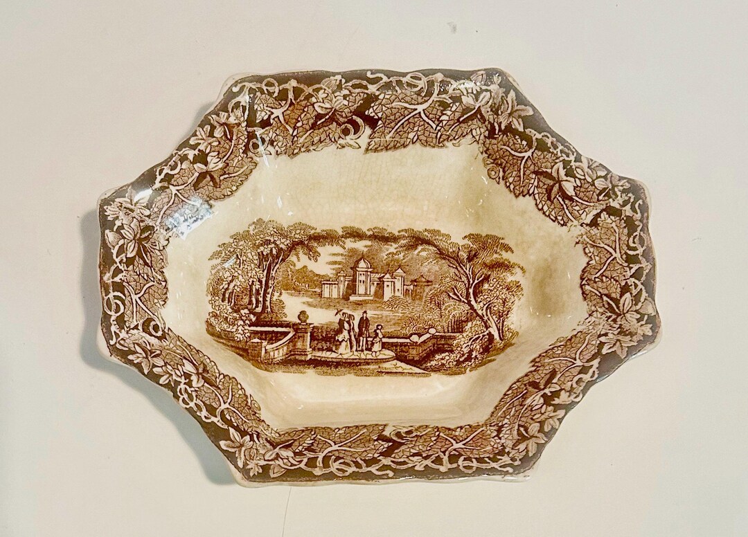 Masons Ironstone Brown Transferware Octagonal Dish - Etsy