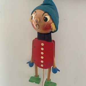 Vintage Wood Pull String Toy Doll Pinocchio Pull Toy - Etsy