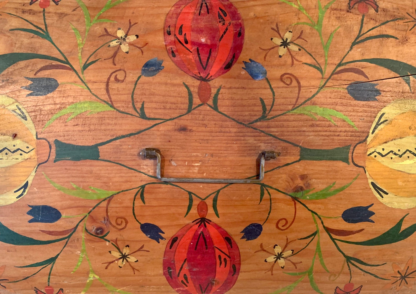 Antique Domed Chest Trunk Hand Painted Folk Art - Etsy