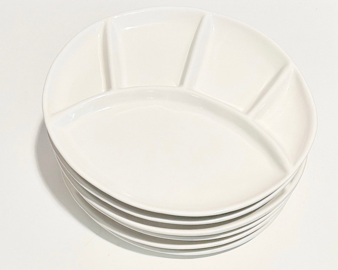 Divided Plates Set of Stoneware Plates Earthenware Oval Sushi Appetizer ...