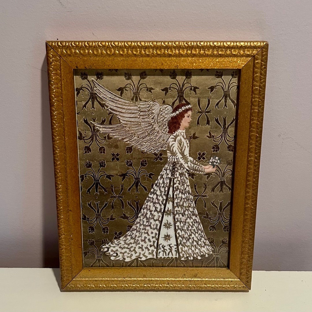 Vintage Marriage Angel Gilt Wood Framed Print - Etsy Australia