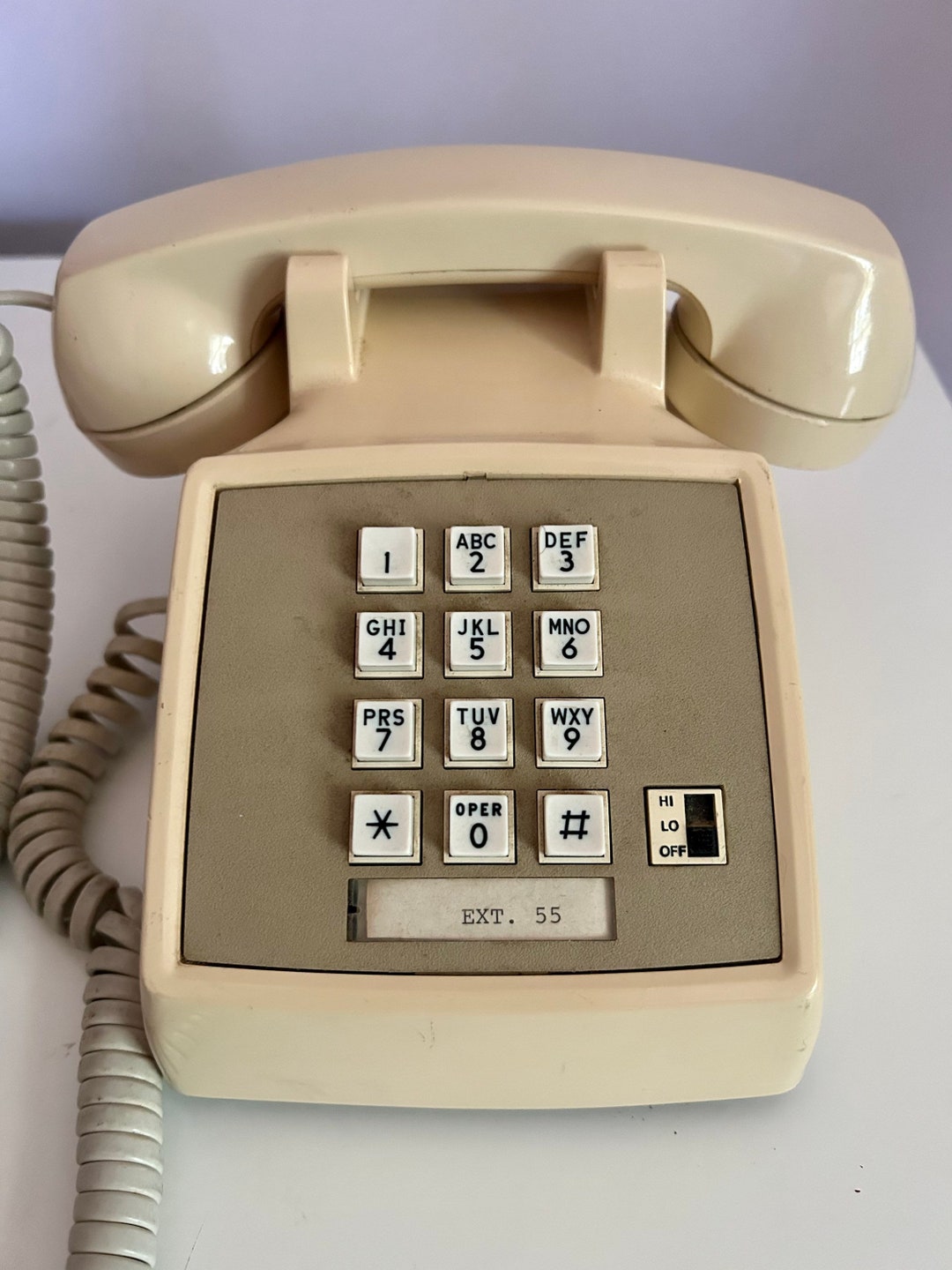 Vintage Tan Beige AT&T Push Button Land Line Telephone - Etsy