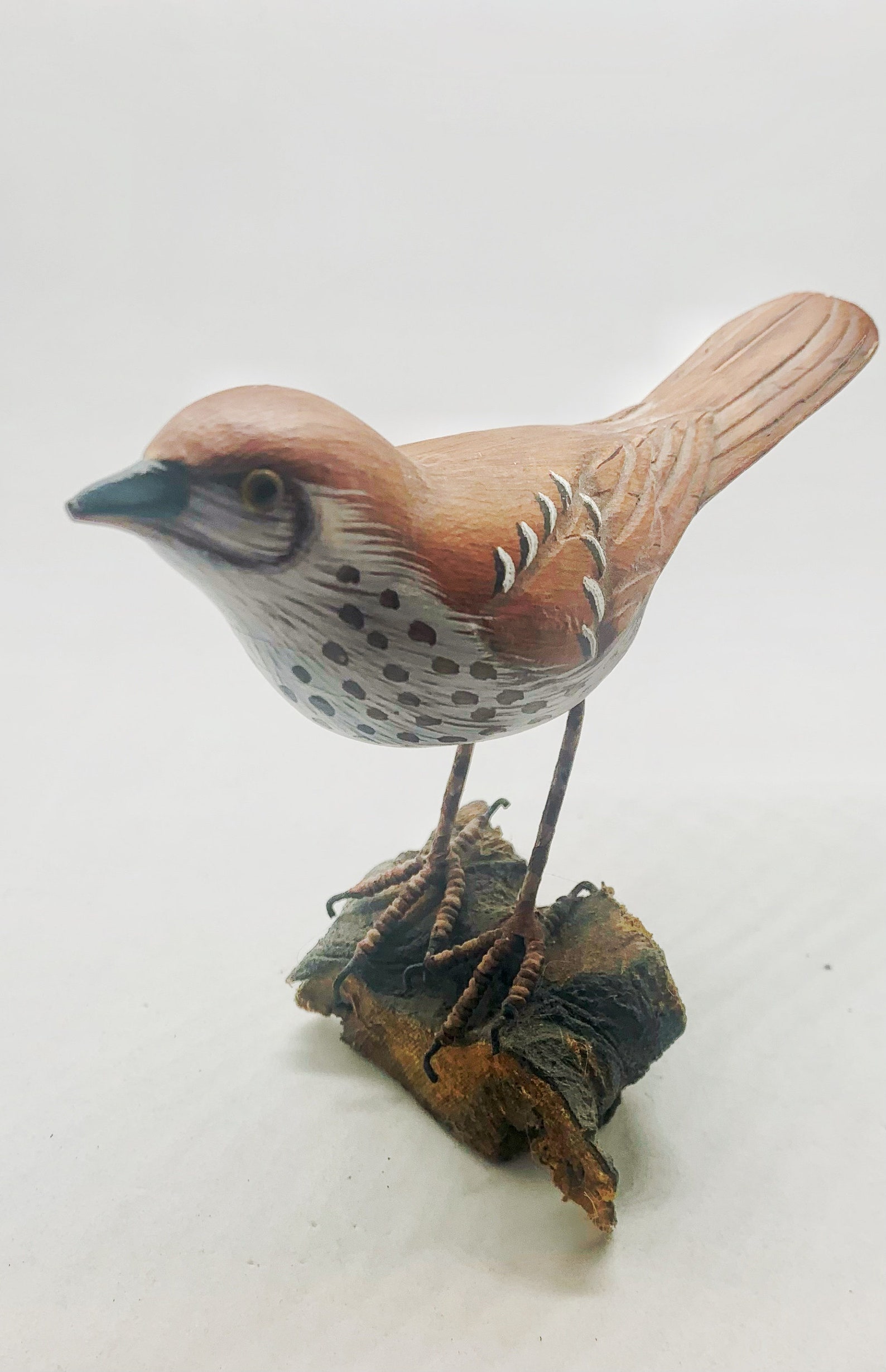 Hand Painted Carved Wood Bird Figurines - Etsy