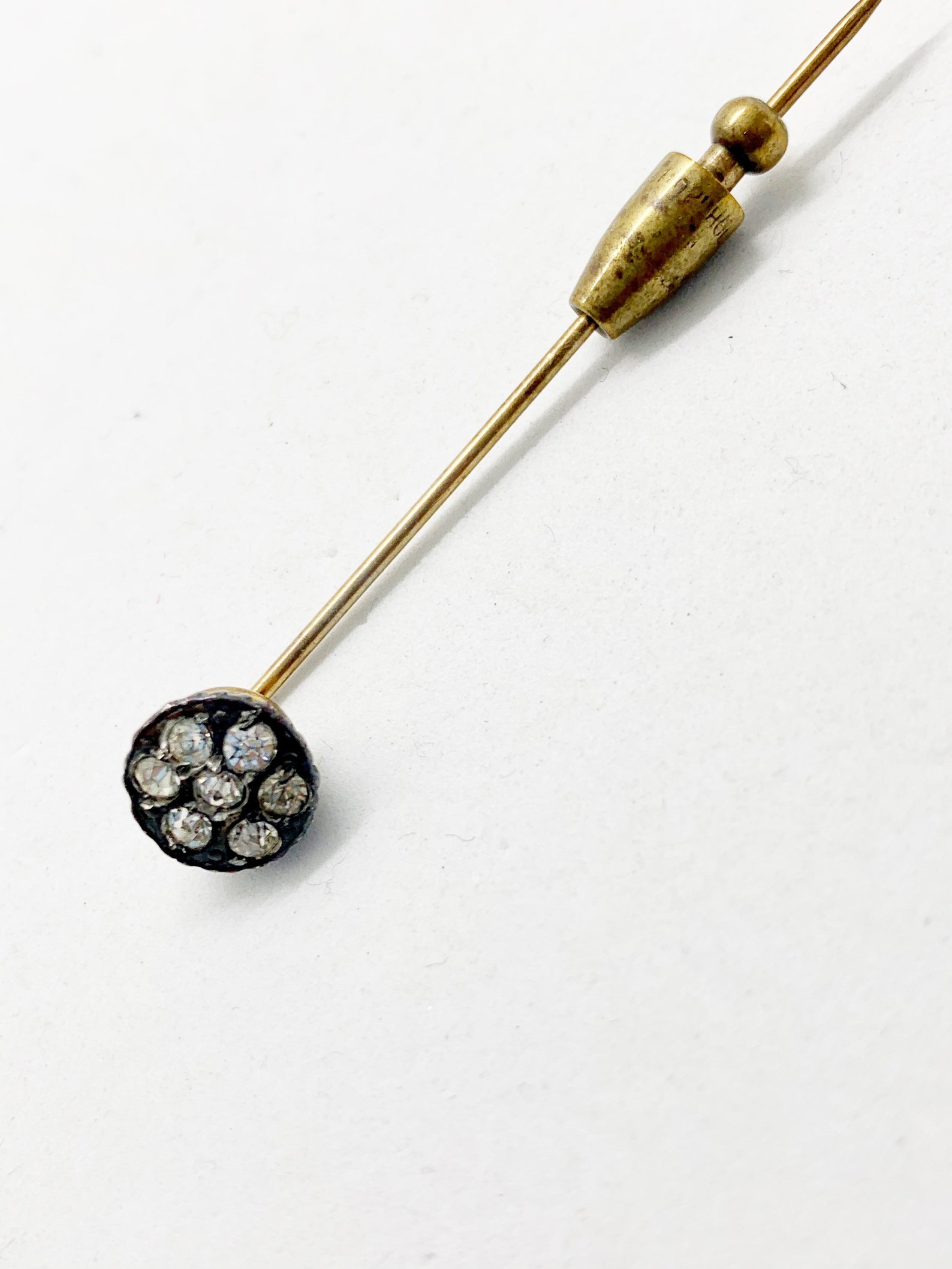 Antique Victorian Rose Gold Paste Rhinestone Stick Pins Hat Pins ...