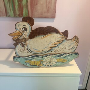1940s Nursery Wood Duck Rocking Chair - Etsy
