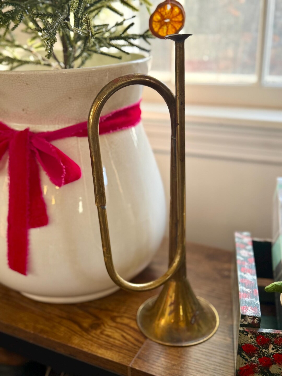 Vintage Brass Bugel Christmas Decor - Etsy