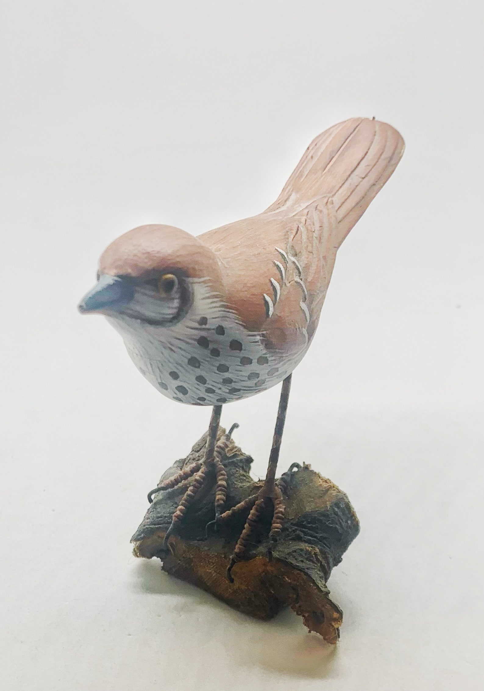 Hand Painted Carved Wood Bird Figurines - Etsy