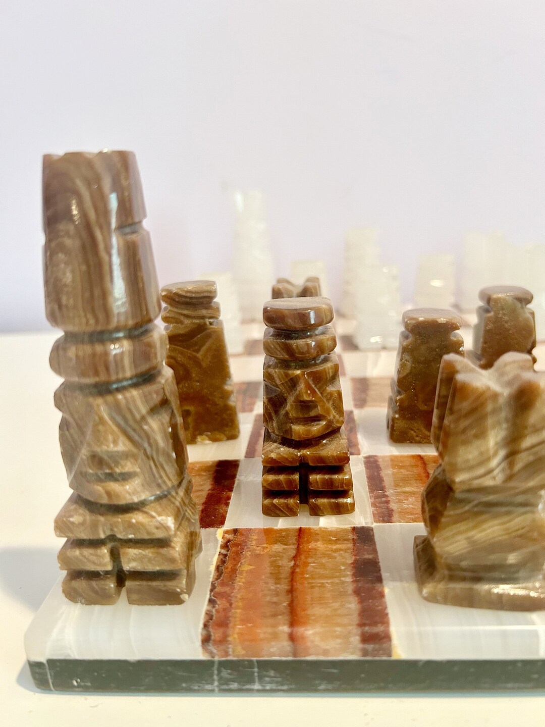 Marble Chess Set Made in Mexico Aztec Chess Board - Etsy