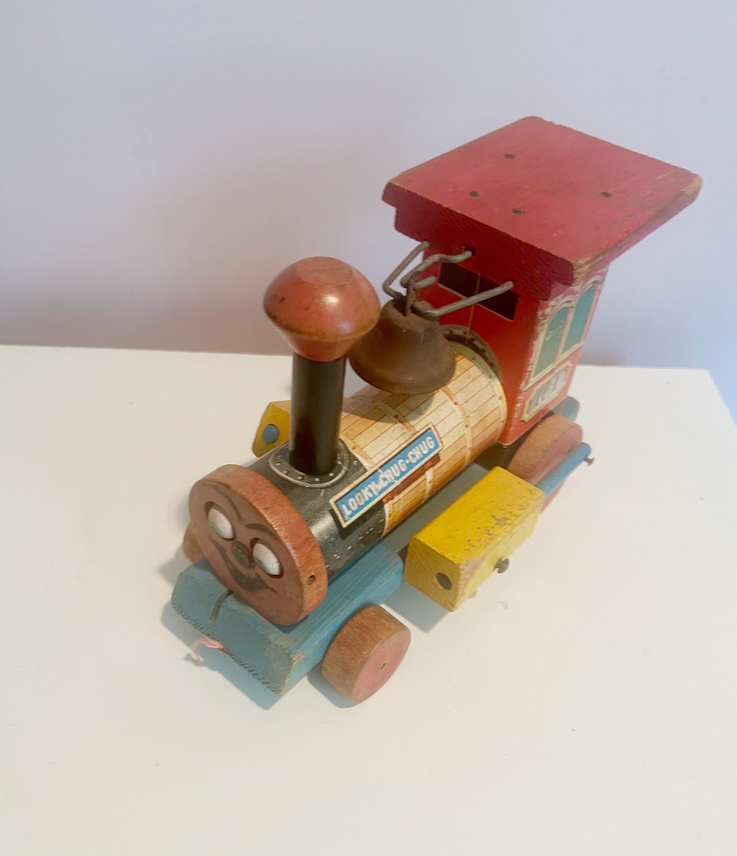 Vintage Fisher Price Looky Chug-chug Pull Toy Train 1958 #161 Eyes Roll ...