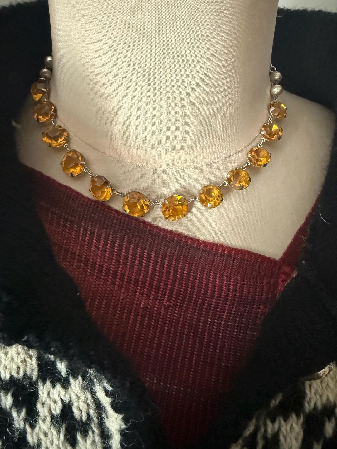 Vintage Topaz Crystal Pools of Light Choker Necklace - Etsy