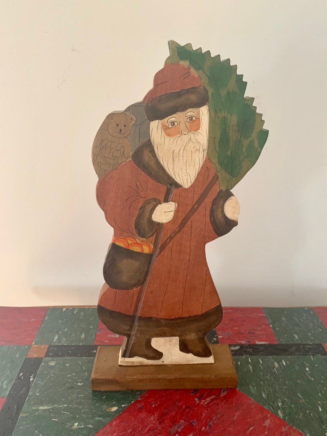 Folk Art Wood Santa Rustic Santa Claus Old Saint Nick Hand | Etsy