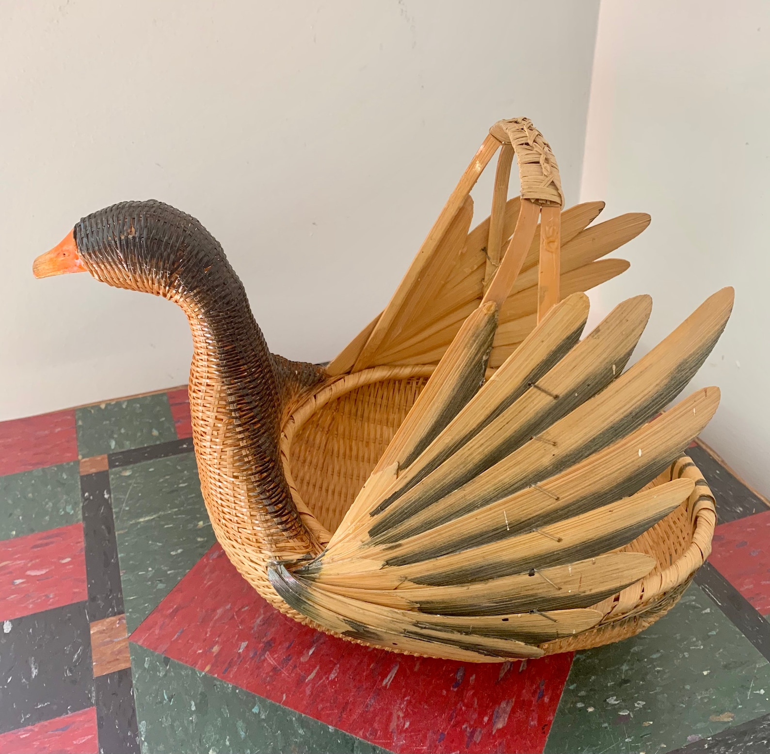Vintage Swan Woven Basket Zhejiang Shanghai Handicrafts Folk Art - Etsy