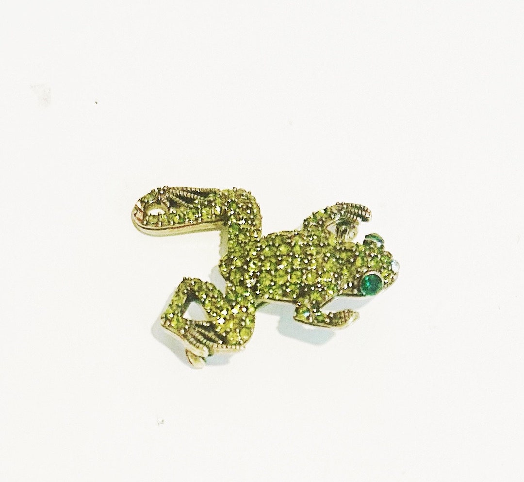 Heidi Daus Frog Brooch Rhinestone Encrusted Pin - Etsy