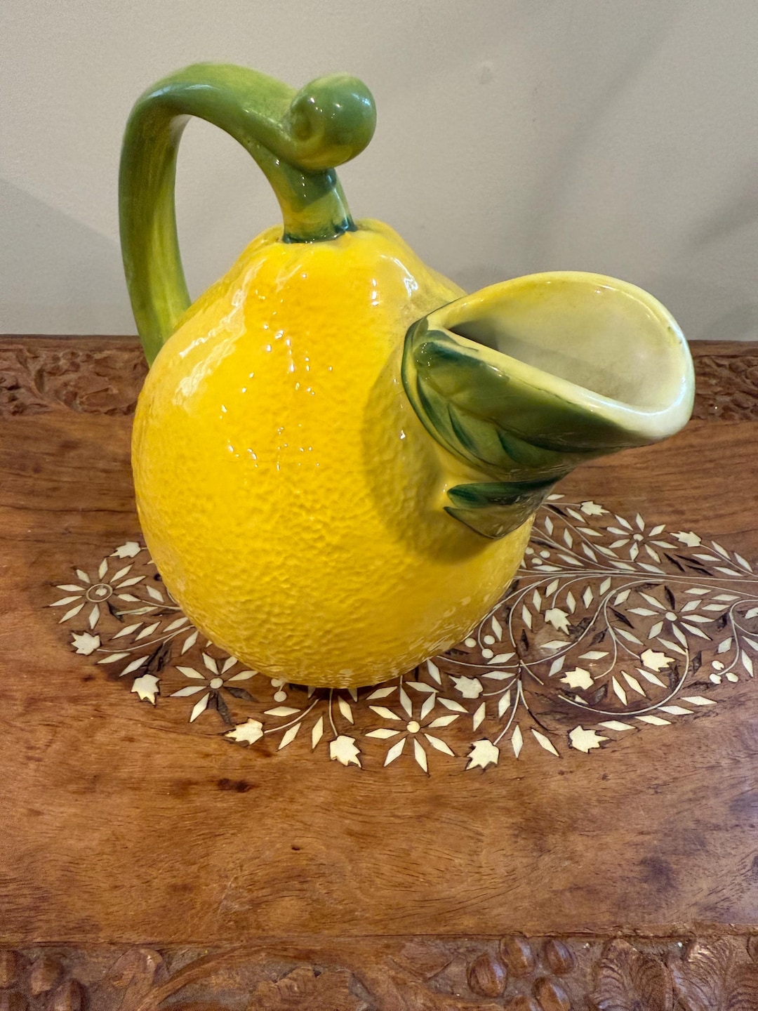 Vintage Ceramic Lemon Fruit Pitcher the Haldon Group Majolica - Etsy