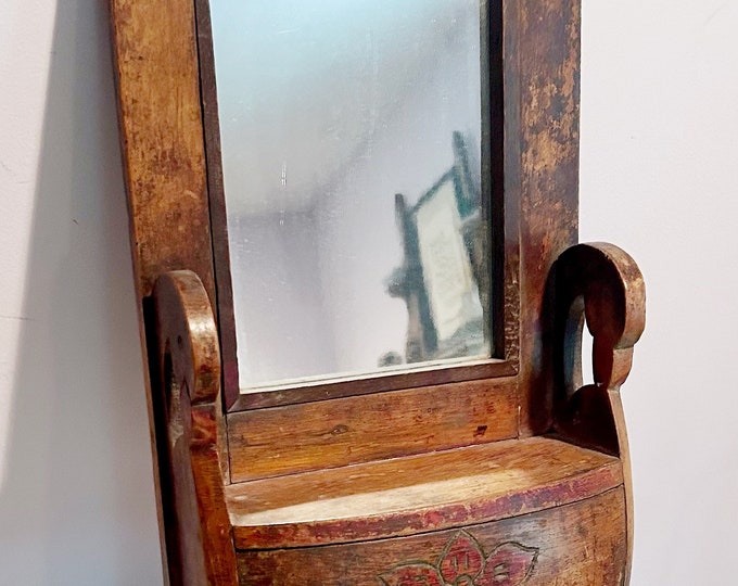 Wall Mirror Small Cabinet India Painted Wall Decor Swan Detail Bohemian ...