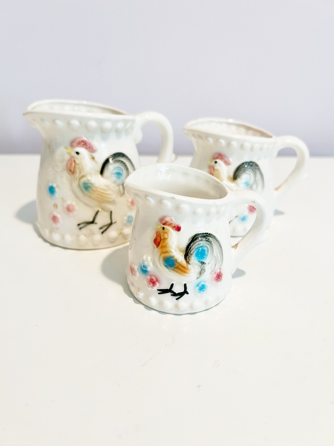 Ceramic Rooster Set of Measuring Cups - Etsy