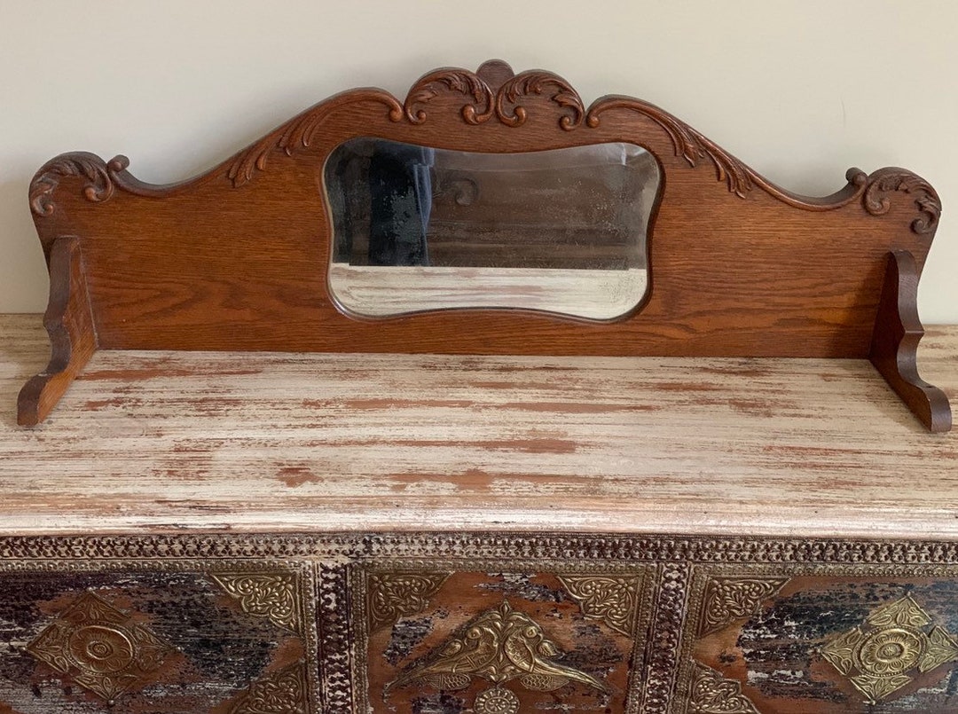 Antique Victorian Quarter Sawn Oak Parlour Mirror - Etsy