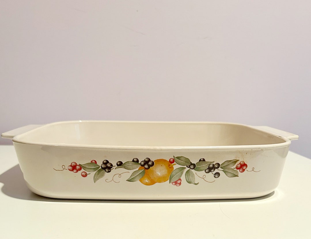 Corning Ware Open Roaster Abundance, Lasagna Casserole Dish, A 21-B-N, Rectangular, Fruit ...