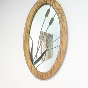 Vintage Stained Glass Cattails Oval Wall Mirror Signed Orpheus - Etsy