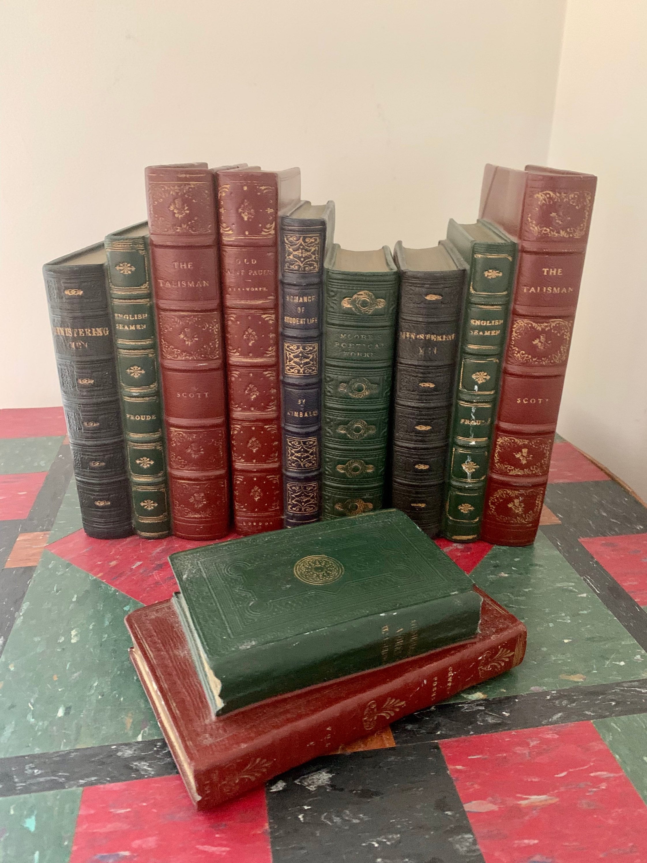 Rare Antique Book Ends Faux Book Spines Decorative Art Books - Etsy UK