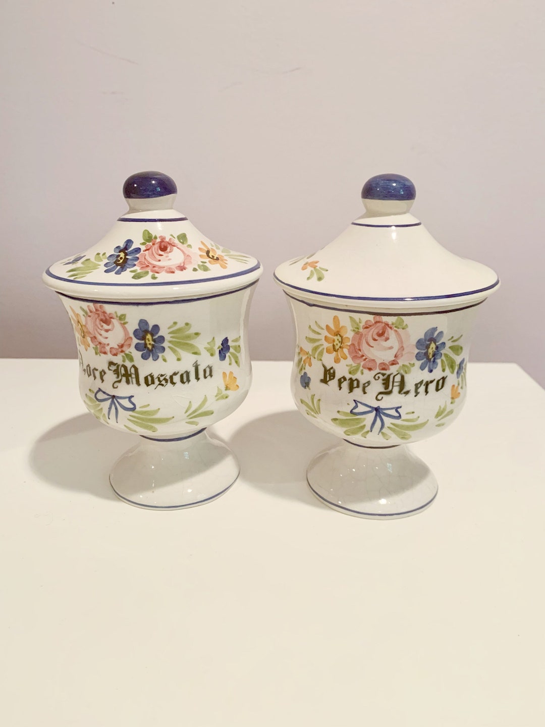 Italian Ceramic Apothecary Kitchen or Spice Jars - Etsy