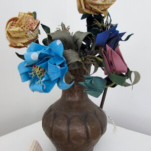 Handmade Silk Origami Flowers in Copper Ewer Arrangement Antique ...