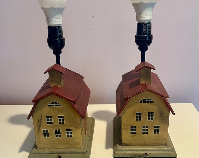 Vintage Pair Table Lamps Farmhouse Decor Cottagecore Lamps - Etsy
