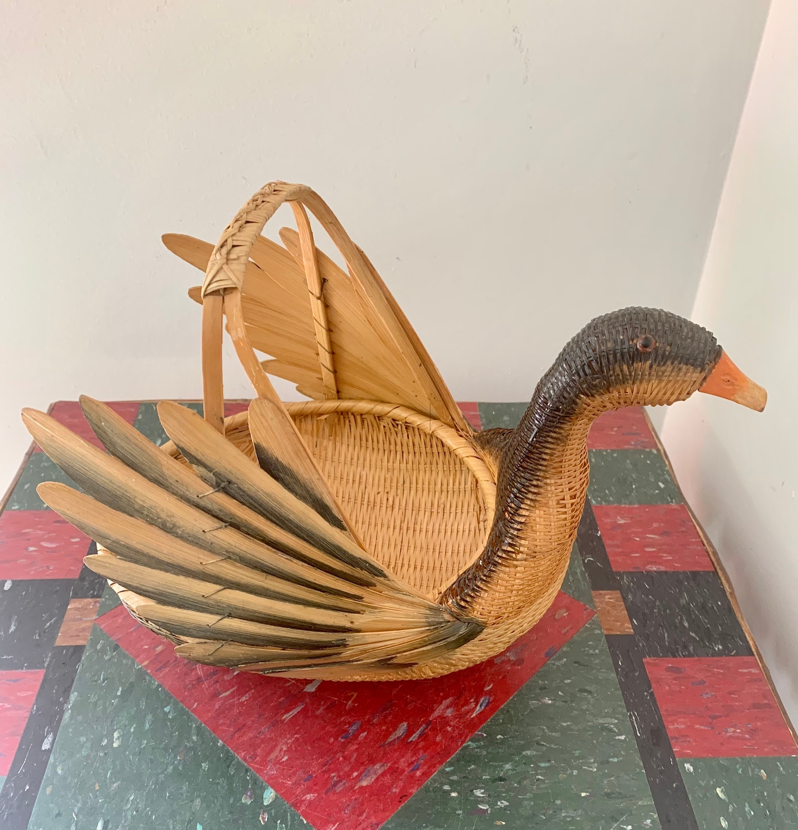 Vintage Swan Woven Basket Zhejiang Shanghai Handicrafts Folk Art - Etsy