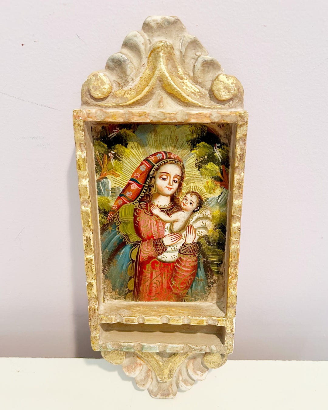 Peruvian Colonial Art Handmade Original Art Vintage Home Decor Roccoco ...