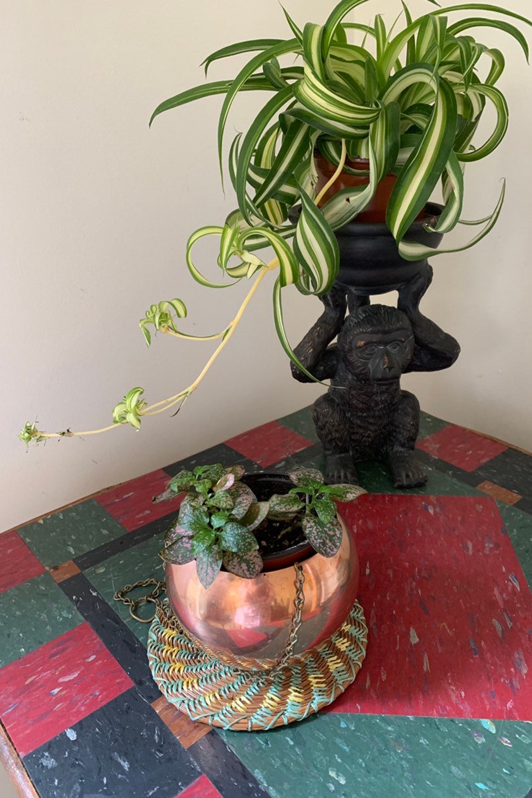 Vintage Mid Century Modern Copper Hanging Planter - Etsy