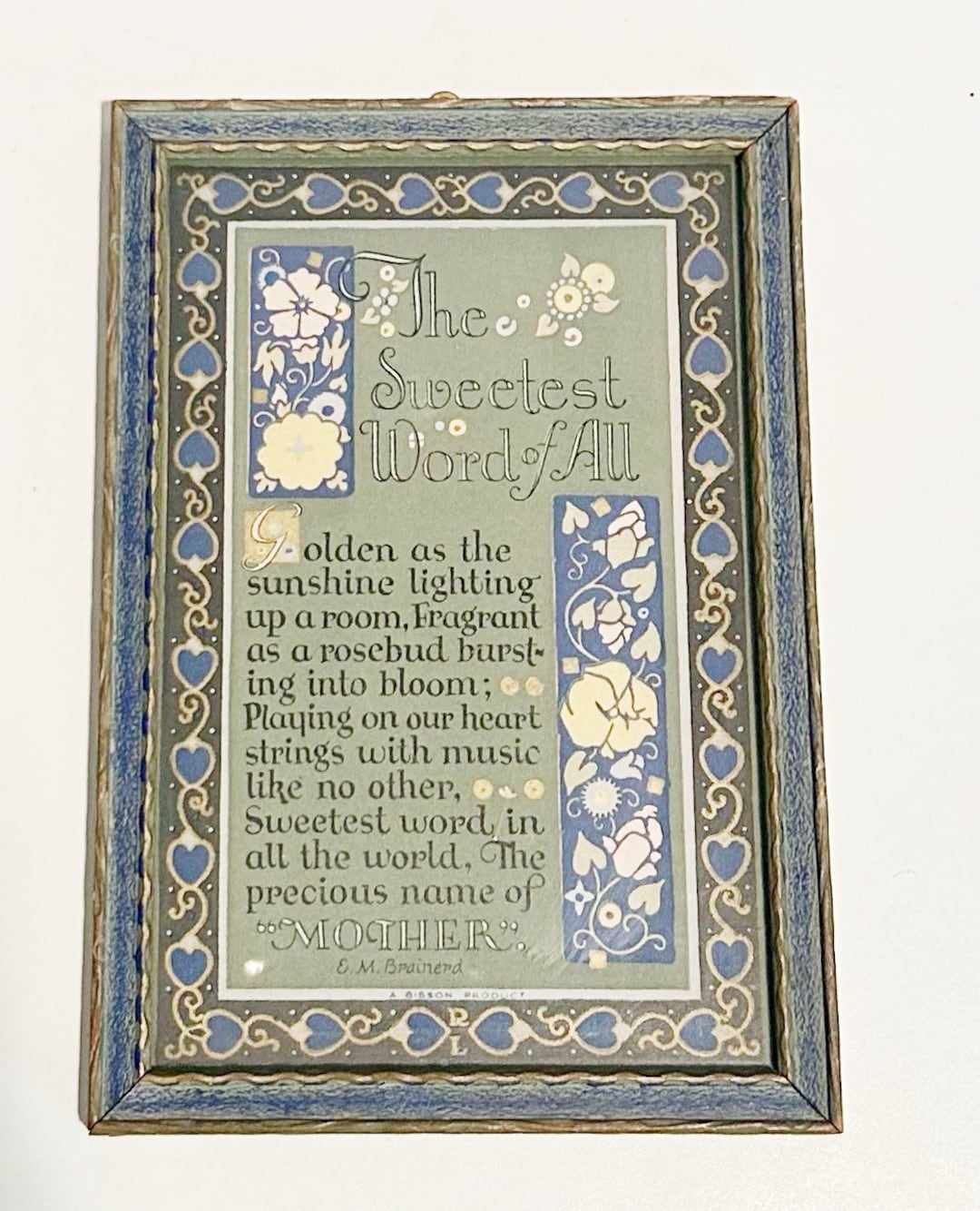 Vintage Framed Poem the Sweetest Word of All Mother - Etsy