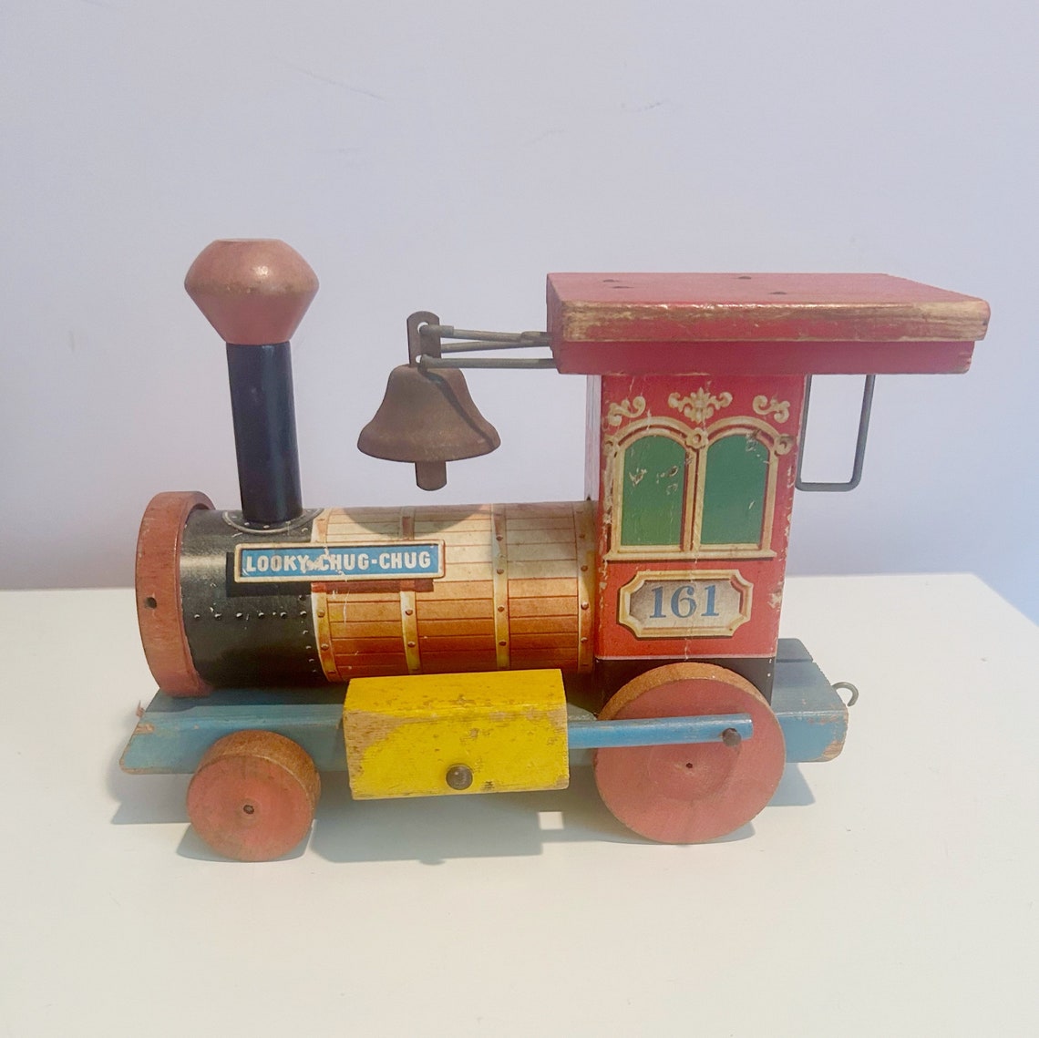 Vintage Fisher Price Looky Chug-chug Pull Toy Train 1958 #161 Eyes Roll ...