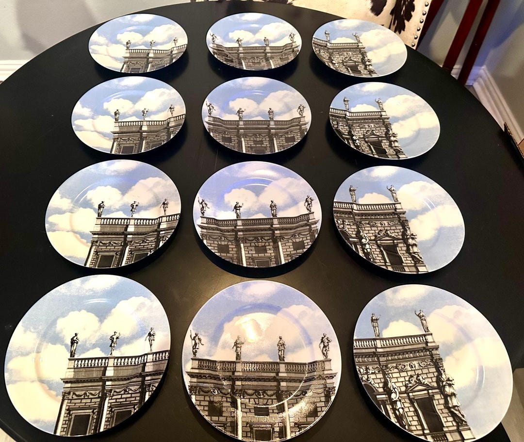 Fitz & Floyd Renaissance Vistas III – Set of 14 Salad Plates, Fine ...