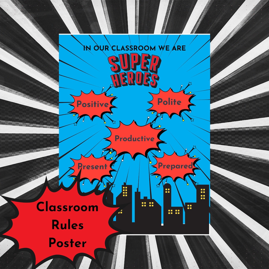 Superhero Classroom Poster: Positive Behavior Expectations (PDF ...