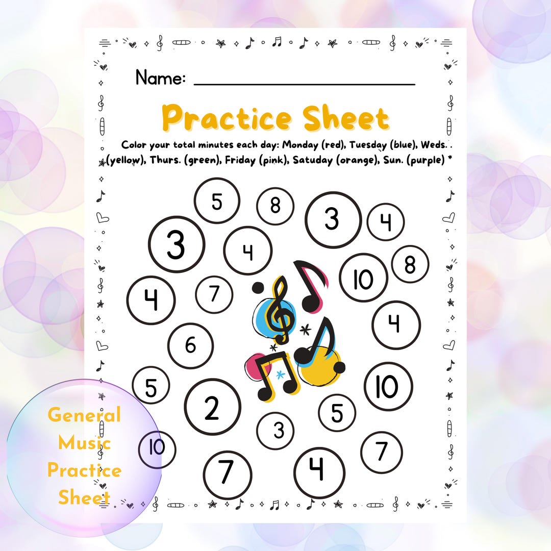 Music Practice Tracker: Printable Weekly Log for Students (PDF Download ...