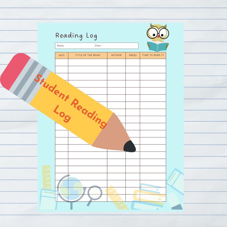 Student Reading Log PDF | Printable Reading Tracker for Kids | Fun 8.5 ...